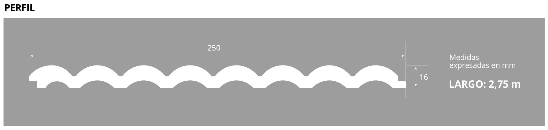 Epsilon Revestimiento De Pared Snail 250 X 16mm X 2,75m Gris...